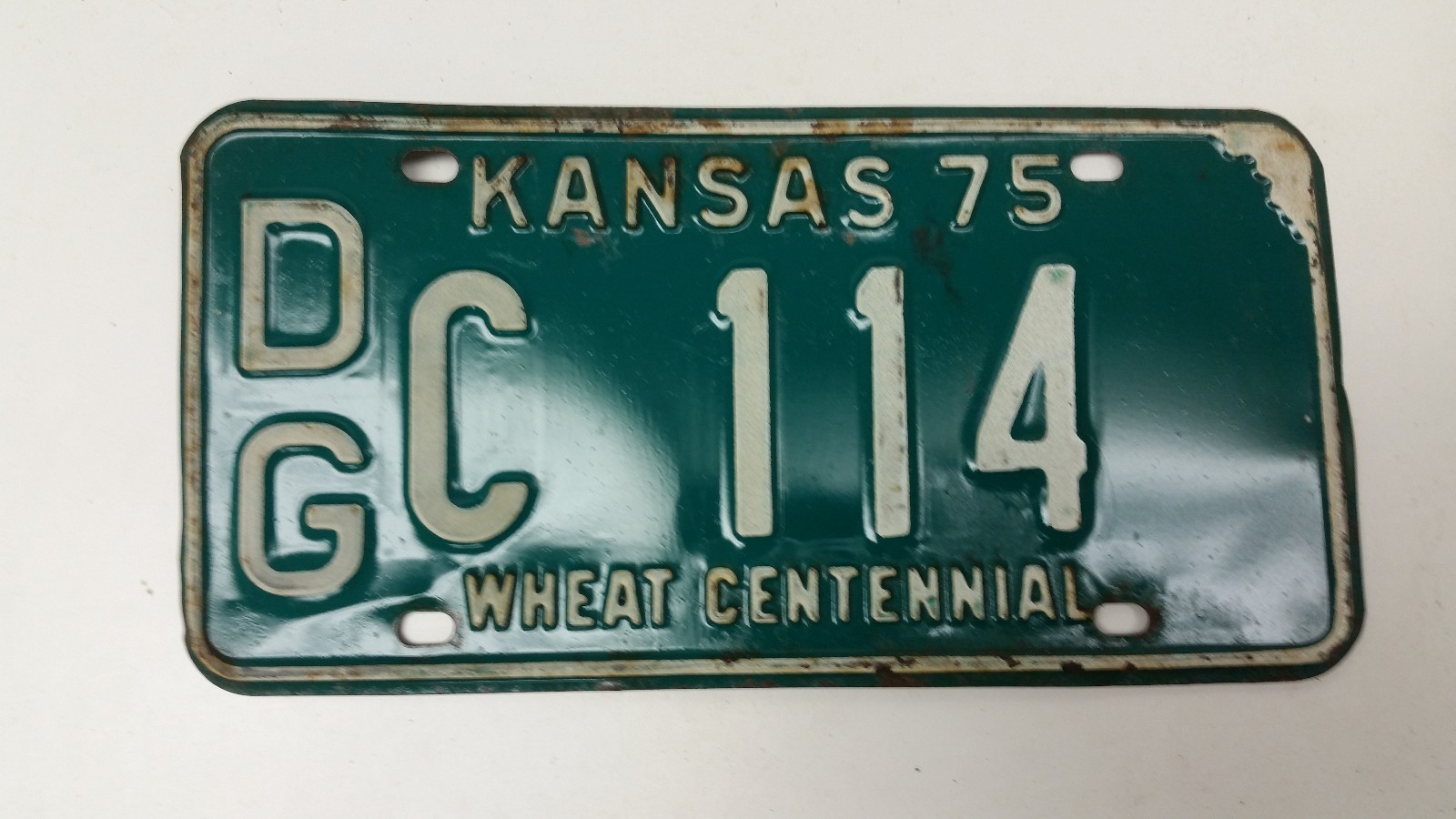 1975 KANSAS Wheat Centennial Douglass County License Plate DG C 114 | eBay