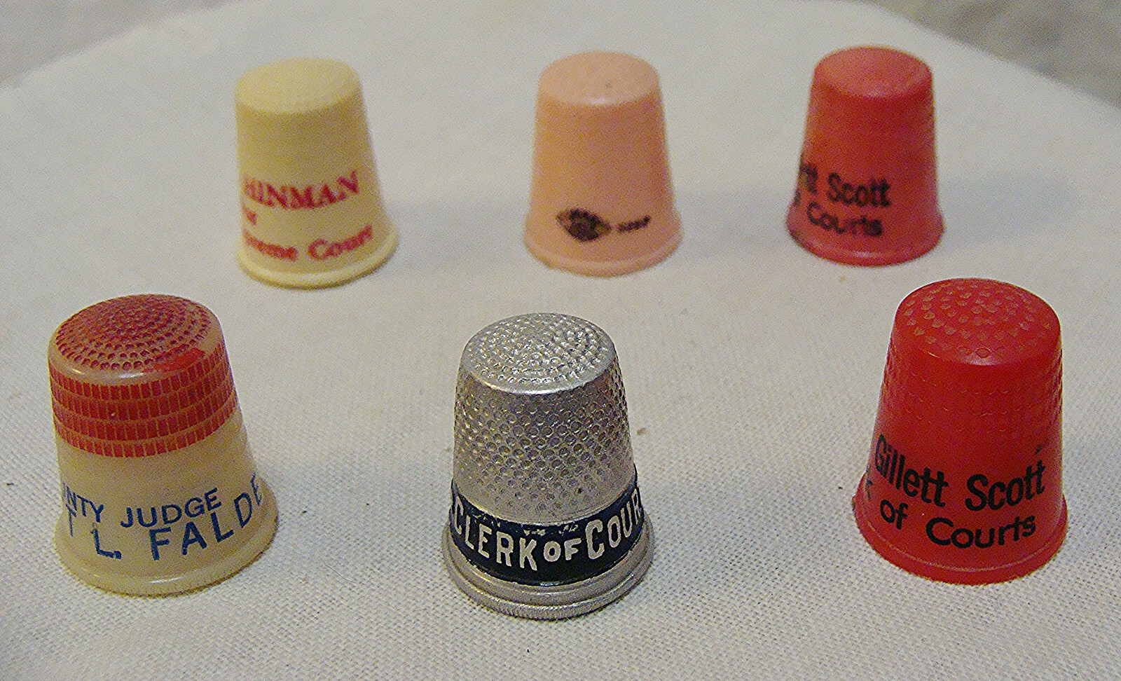 Vintage Lot of 6 State Judicial Offices Campaign Thimbles | eBay