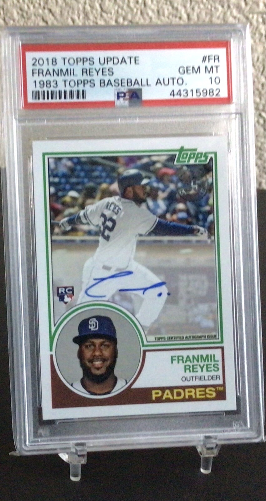 2018 Topps Update Franmil Reyes RC Rookie 1983 Auto Autograph PSA 10 ...