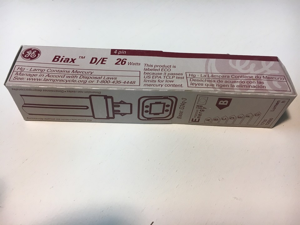GE BIAX D/E 26W F26DBX / SPX35 / 4P ECO 4 Pin GX24q - 3 Base - CFL ...