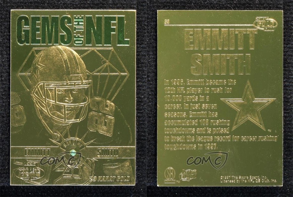 1997 Pro Line Gems Gems of the NFL 23K Gold Emmitt Smith #G3 HOF 0x1 | eBay