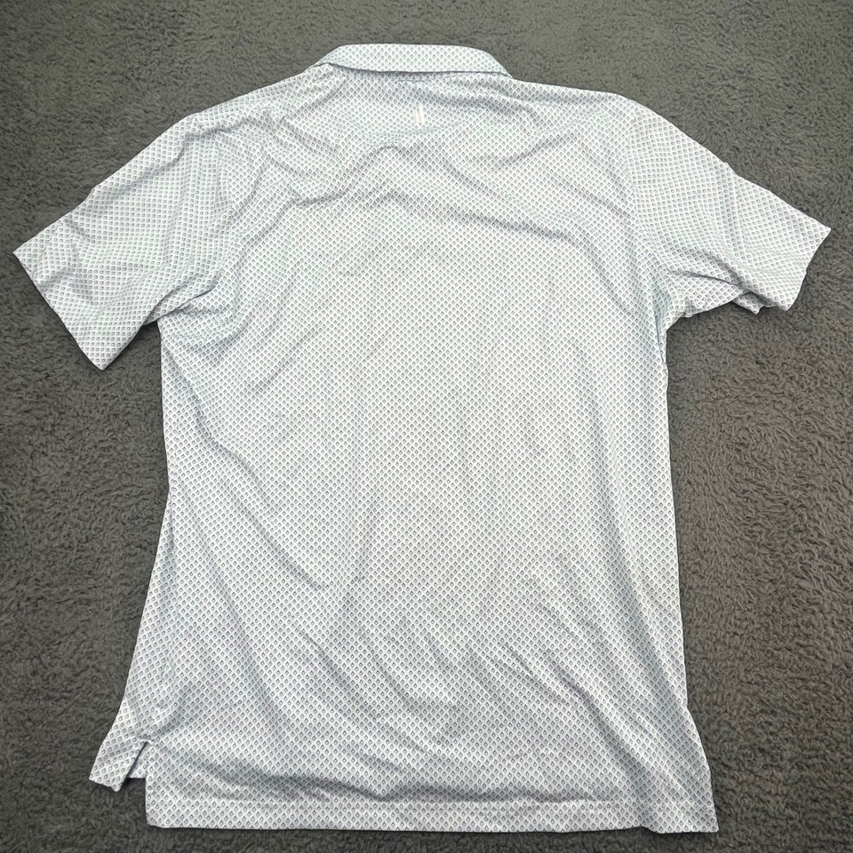 Johnnie-O Mens Polo Shirt Size L Light Blue Diamond Print Golf Sport | eBay