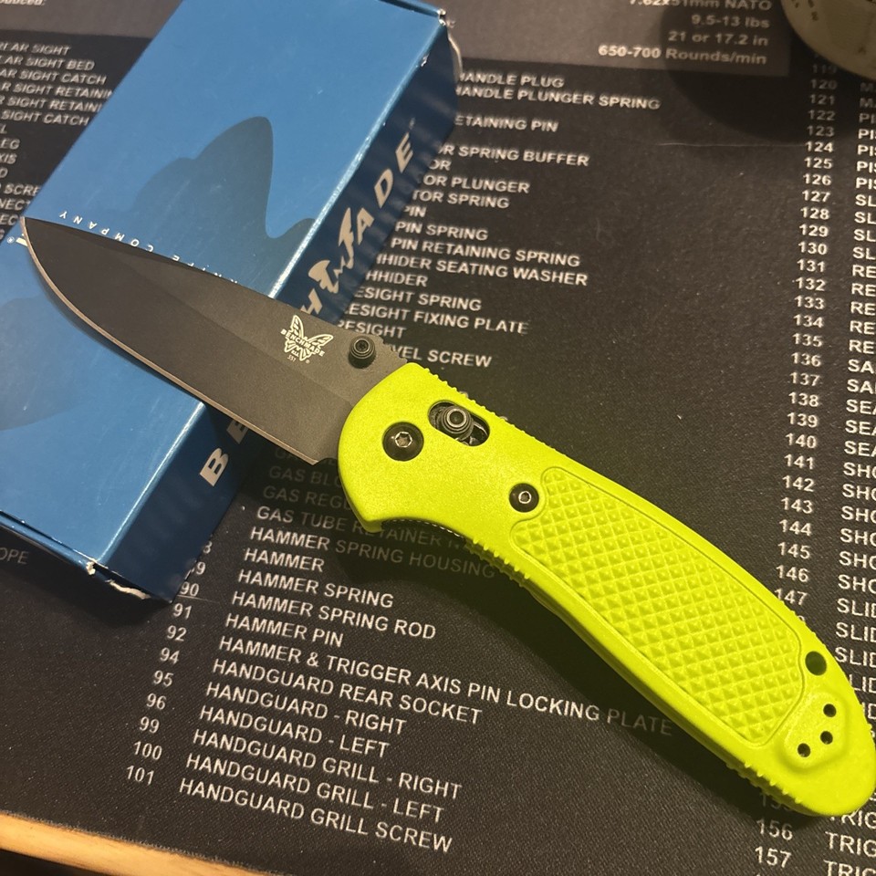 Benchmade Griptilian 551 Neon Green Black Custom Ultra Rare New Old ...