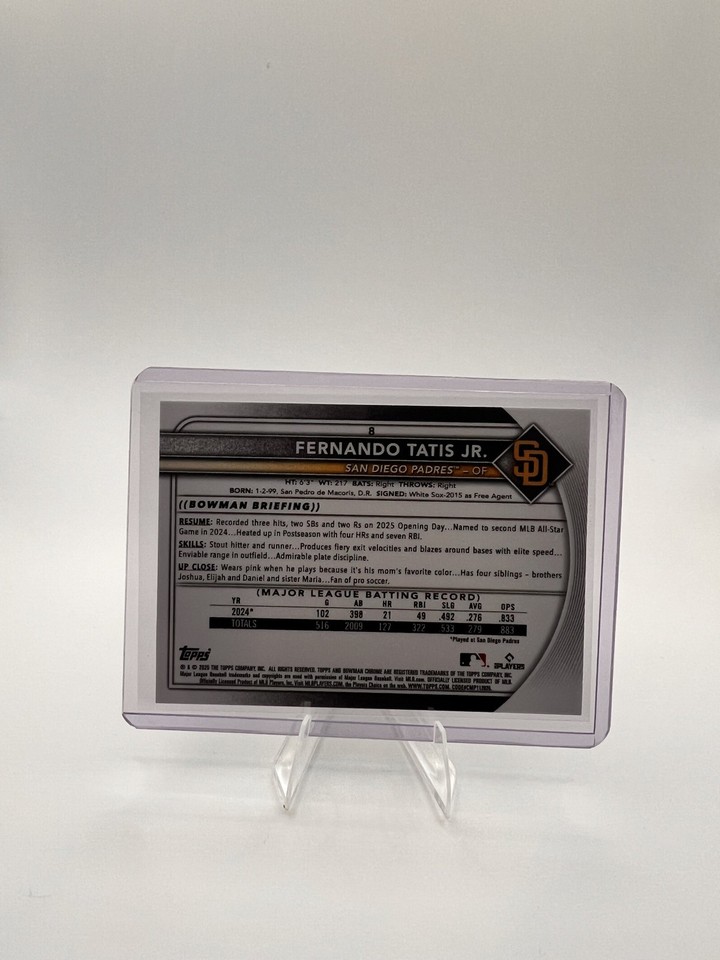 2025 Bowman Chrome Fernando Tatis Jr. #8 Green Wave Refractor /99 ...