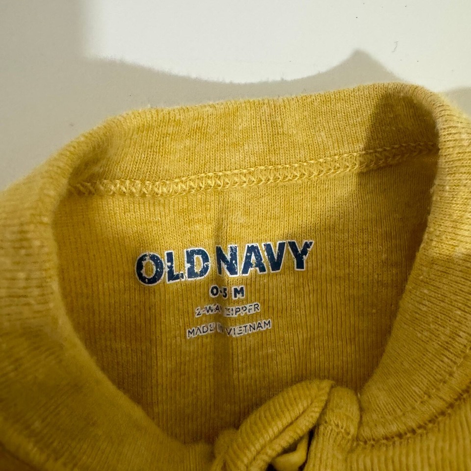 Old Navy Yellow Zipper Footie Sleeper Size 0-3 Months | eBay