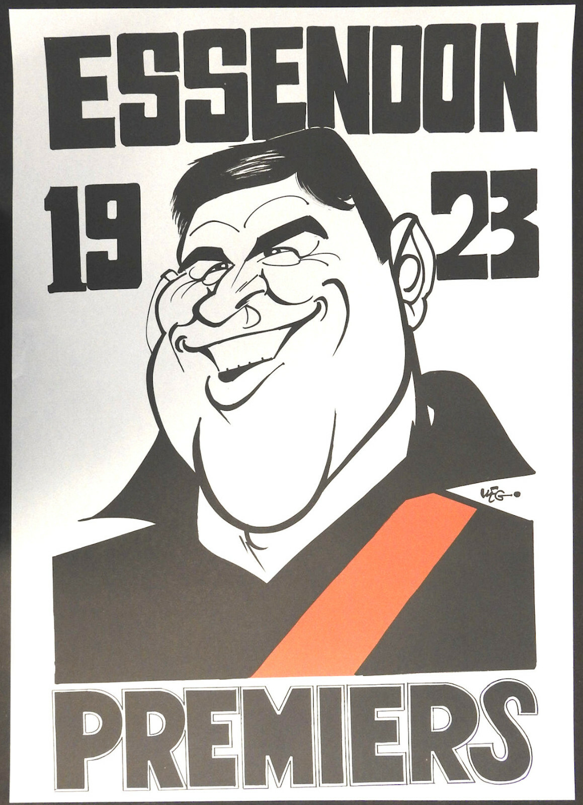 1923 Essendon Premiers Weg poster Tom Fitzmaurice Bombers Premiership ...