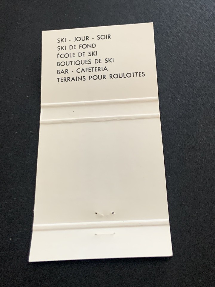 Vintage Canada Matchbook: “Ski Olympia” Piedmont, Quebec • Ephemera | eBay