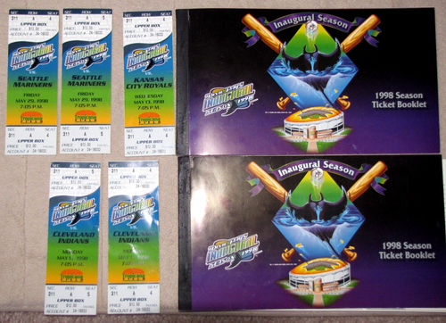 1998 Tampa Bay Rays (2) Empty Ticket Books & (5) Unused Stubs Boggs ...