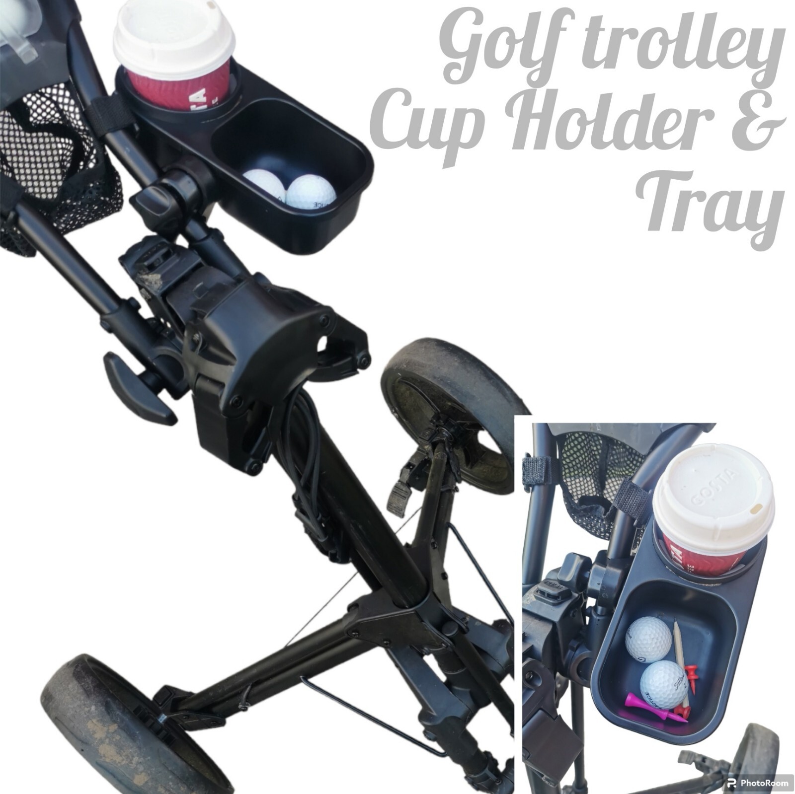 Golf Trolley Cup Holder & Tray, Universal. | eBay UK