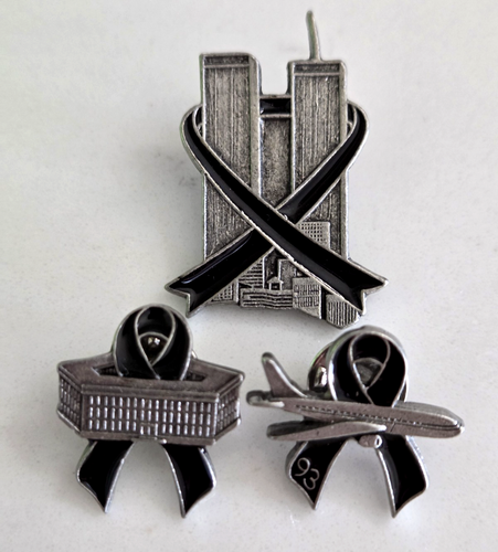 Sep 11 Memorial 9/11 Commemorative Lapel Pins Lot of 3 Towers Pentagon ...