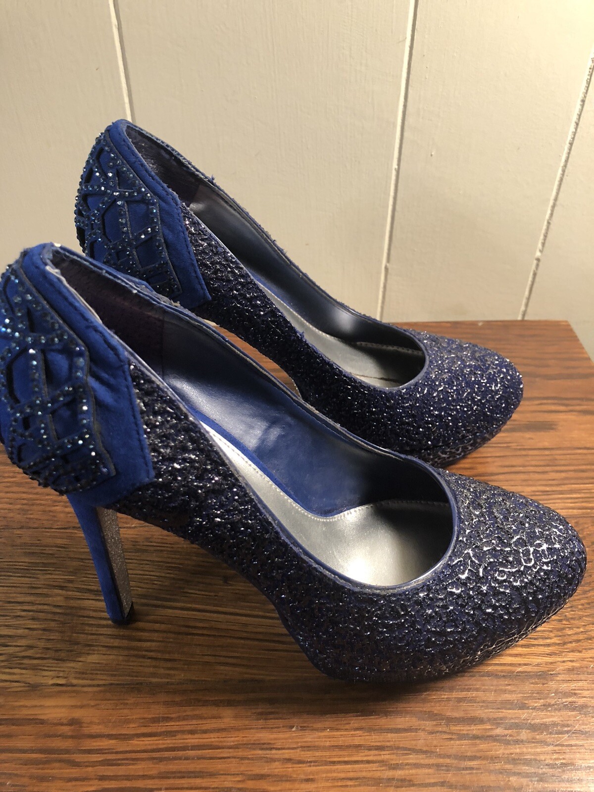 GIANNI BINI Royal Blue Platform High Heels Size 6.5M … - Gem