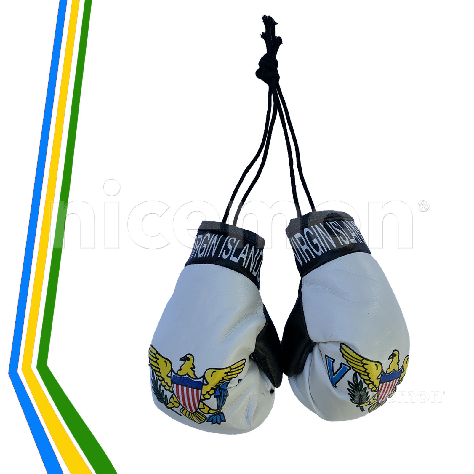 Virgin Islands Boxing Gloves Flag Car Rearview Ornament VI Flag Culture ...