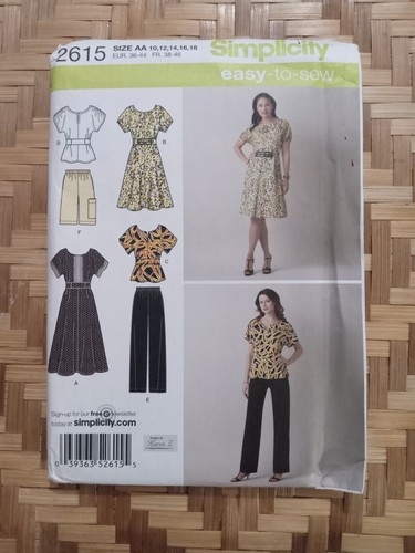Simplicity 2615 Misses'/Women's Pullover Dress, Top, Pants, Short ...