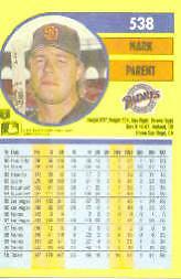 1991 Fleer San Diego Padres Baseball Card #538 Mark Parent | eBay