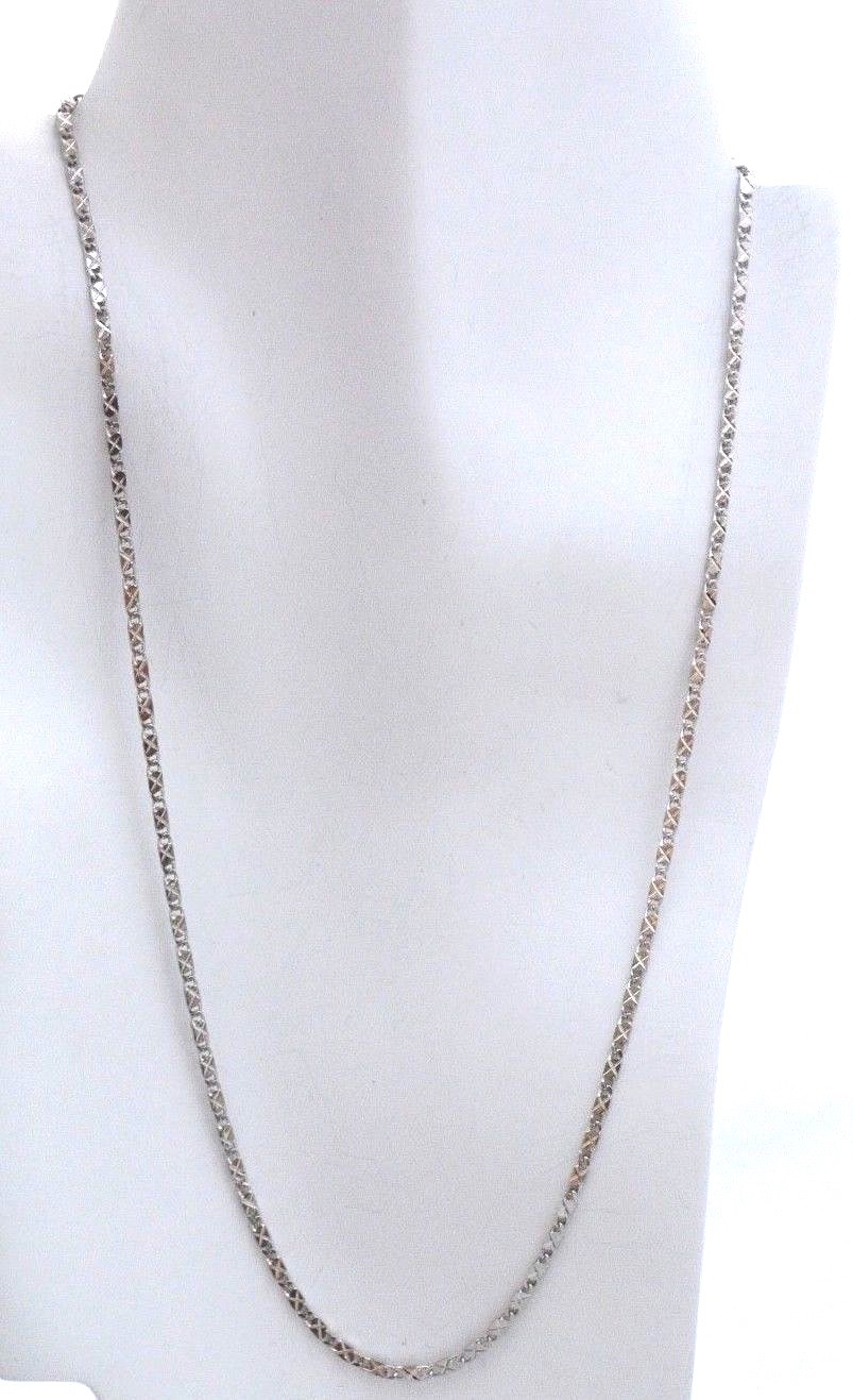 SILVER BY THE INCH FLAT SCROLL 2MM NECKLACE STERLING SILVER RHODUIM ...