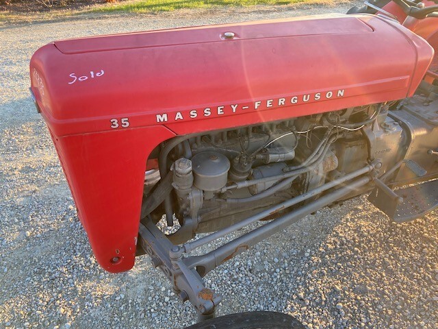 Massey Ferguson 35 Tractor NICE Original complete hood & grill & center ...
