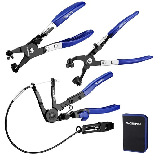WORKPRO 3PC Hose Clamp Plier Set 27" Long Reach Wire Spring Hose Clamp ...