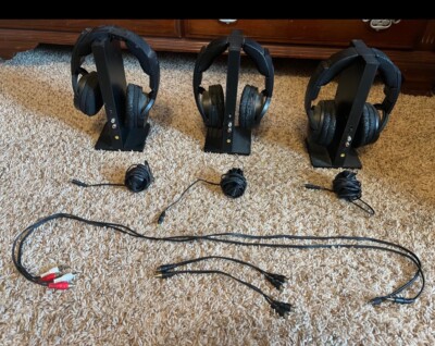 set of 3 Sony mdr-rf985R Wireless Headphones Transmitter Base Manual ...