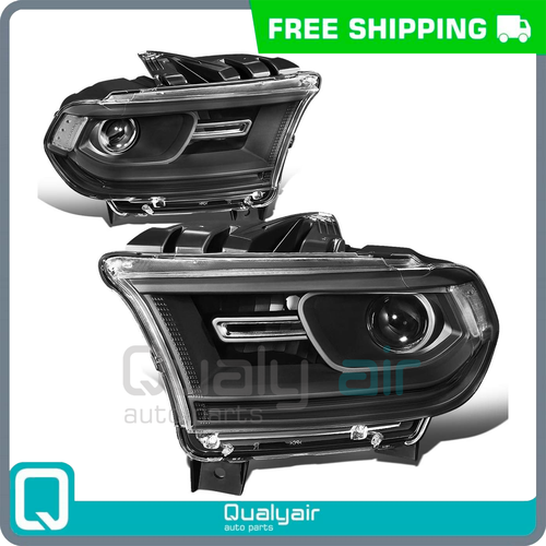 Headlights OE Style LED Side Marker Projector Lamps for 2014-2020 Dodge ...