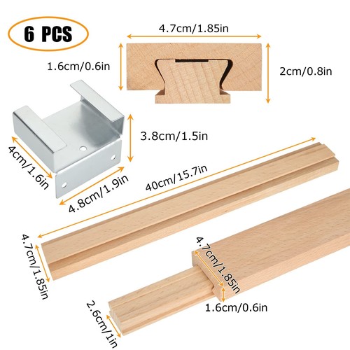 DAJAVE 6PCS 16 Inch Wood Drawer Slides with Metal Slide Glides, Classic ...