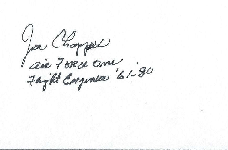 Joe Chappell autograph/signed JFK Assassination Air Force One EX RARE ...