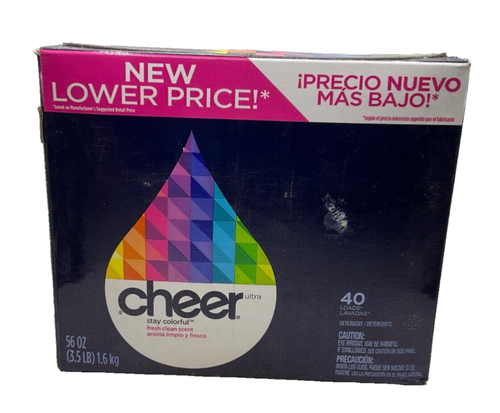 Cheer Ultra Stay Colorful Fresh Clean Scent Powder Laundry Detergent 56 ...