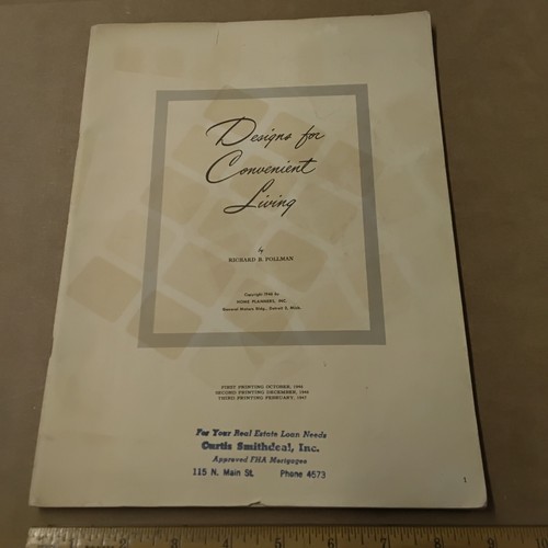 1946-1947 Home Designs for Convenient Living 25 house plans Pollman vtg ...