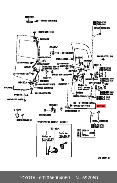 handle sub-assy rear door inside left 6920660040E0 for TOYOTA 69206 ...