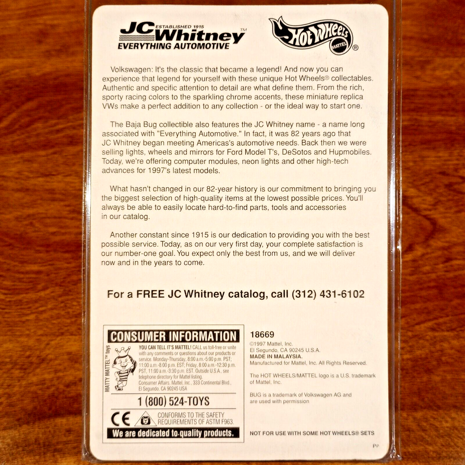 Hot Wheels JC Whitney Automotive VW Bug Pink Real Riders 1998 ...