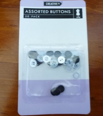 Creative Pl Assorted Sewing & Craft Buttons 50 Pack Black & White ...