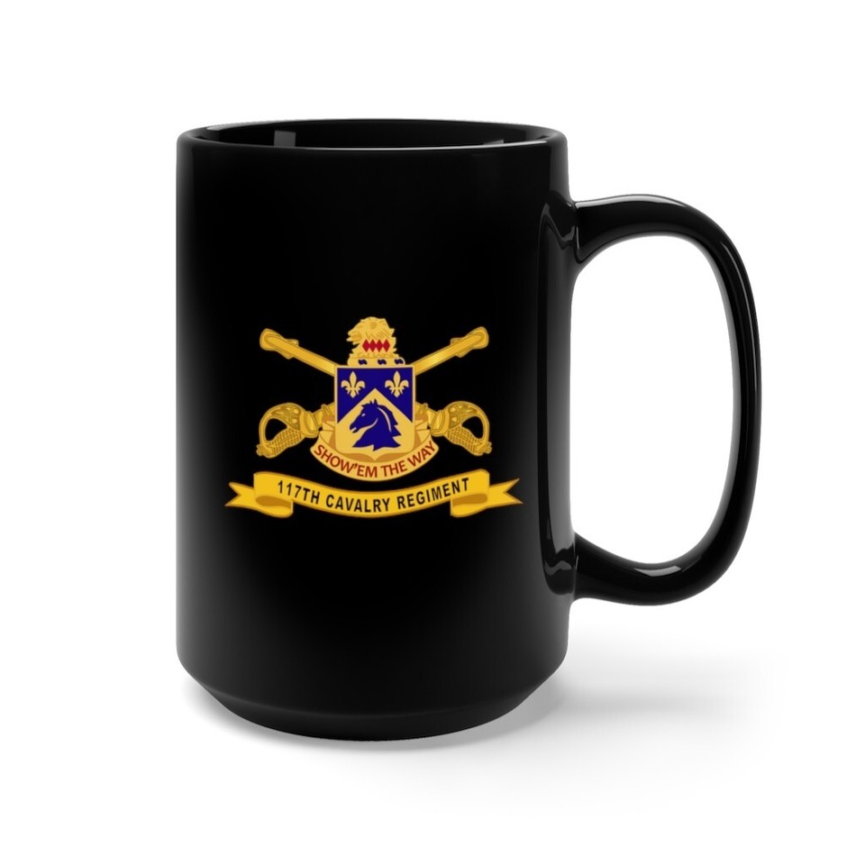 Black Mug 15oz - Army - 117th Cavalry Regiment w Br - Ribbon | eBay