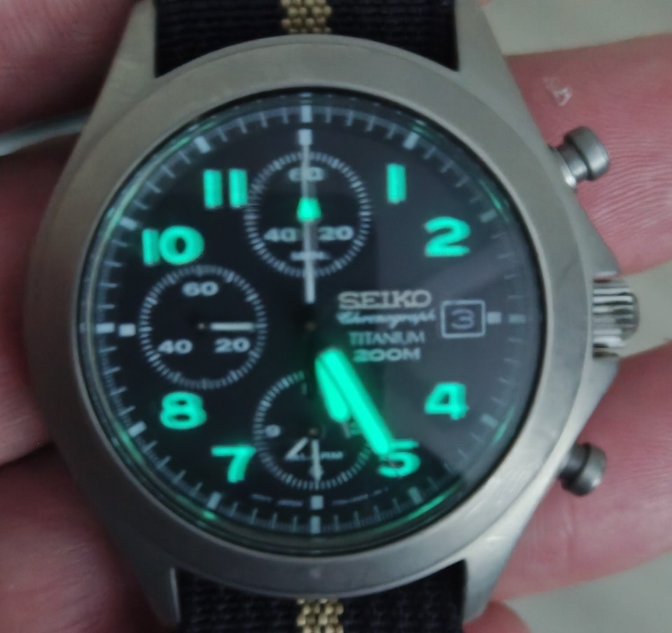 Seiko Titanium Chronograph 200M 7T62-0BZ0 Military Style Watch – New ...