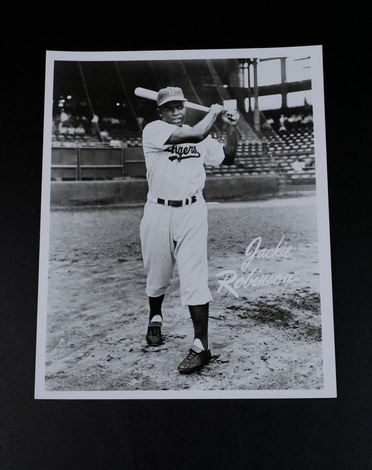 Undated Jackie Robinson Photo Premium Batting Pose, Brooklyn Dodgers | eBay
