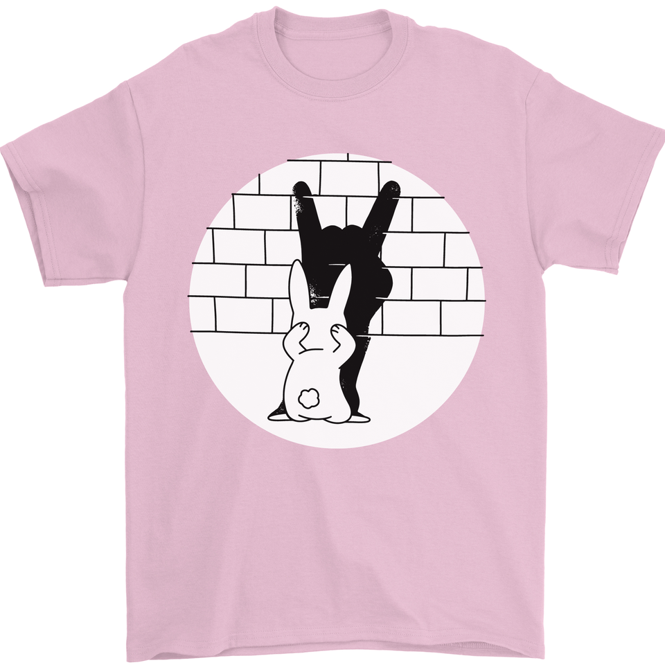 Funny Rock n Roll Salute Rabbit Silhouette Mens T-Shirt 100% Cotton ...