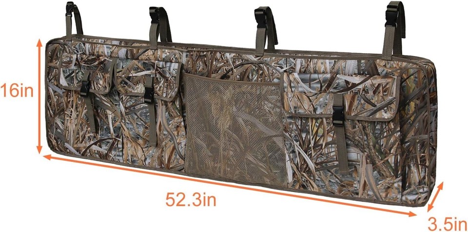 UTV Double Gun Bag Rack Rifle Carrier Case Rear Roll Cage Storage ...