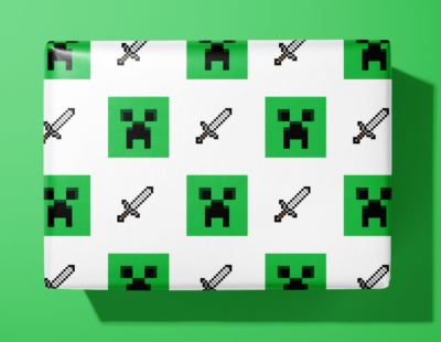 Minecraft Creeper Wrapping Paper 60 Sq Ft Green Minecraft Creeper