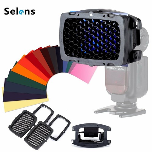 Selens Flash Honeycomb Grib Spot Filter Kit for Canon Nikon Speedlight ...