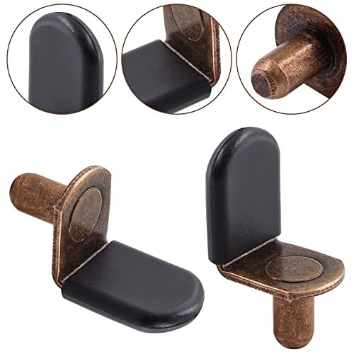 30 Pcs Shelf Support Pegs, 1/4 Inch L-Shaped Clips with Rubber Sleeve ...