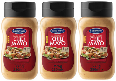 3 SANTA MARIA Smoky Chipotle Chili Mayo Topping Sauce Bottles 280ml | eBay