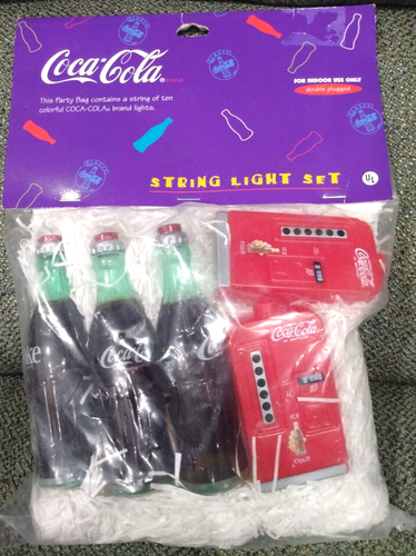 COCA COLA CHRISTMAS STRING LIGHTS 10 BOTTLES COVERS VENDING MACHINES | eBay