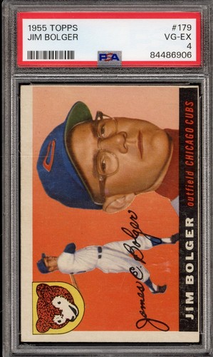 1955 Topps #\179 Jim Bolger - PSA VG-EX 4 - Chicago Cubs NICER CORNERS ...