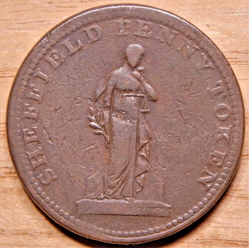 RARE Great Britain 1813 Yorkshire Penny Token Sheffield Overseers of ...