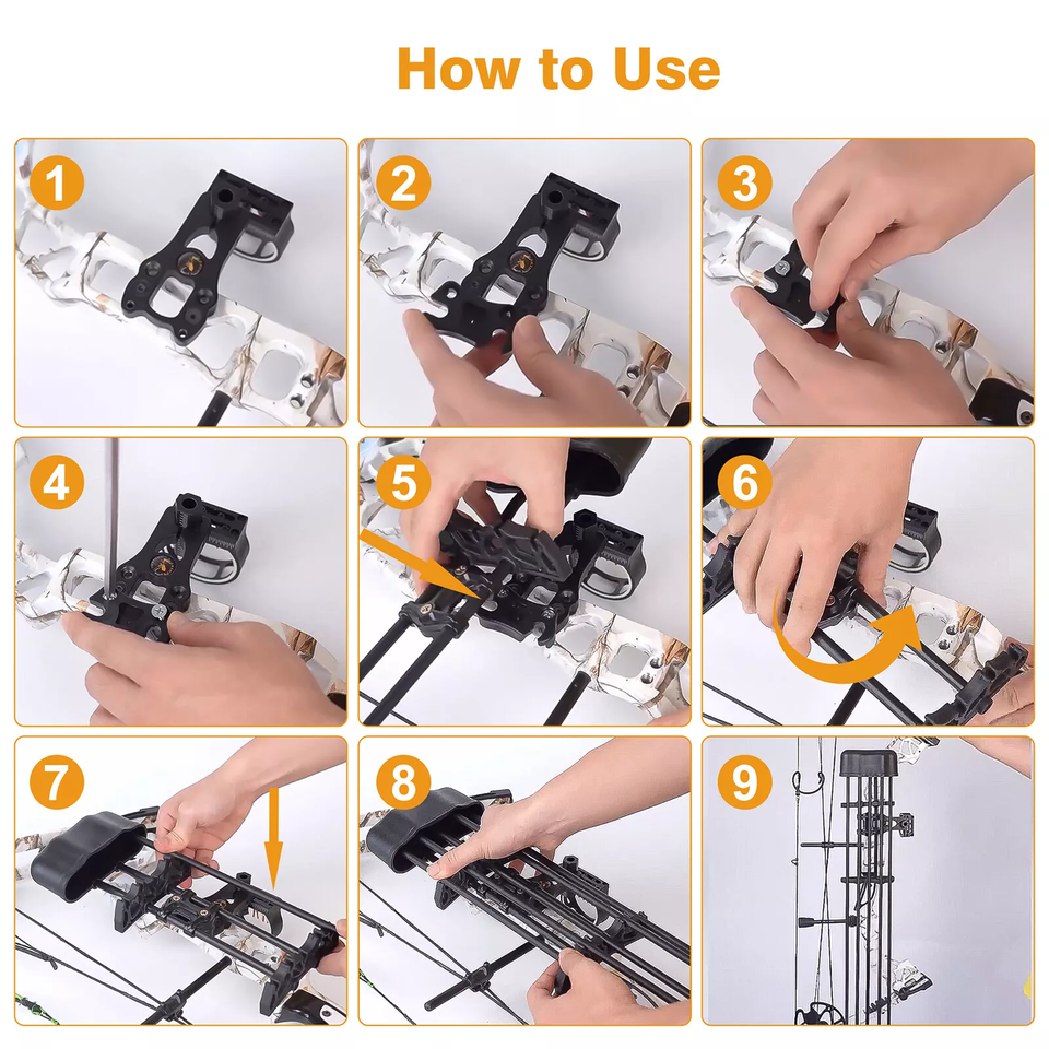 5 Arrow Crossbow Bow Quiver Archery Arrows Holder Easy to Install Quick ...