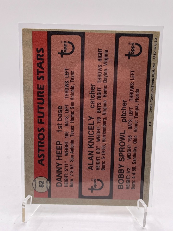 1981 D. HEEP, A. KNICELY, B. SPROWL Topps #82 Very Good | eBay