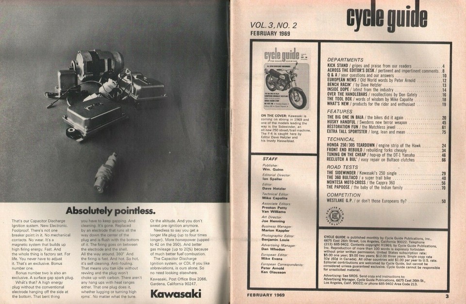 1969 February Cycle Guide - Vintage Motorcycle Magazine | eBay