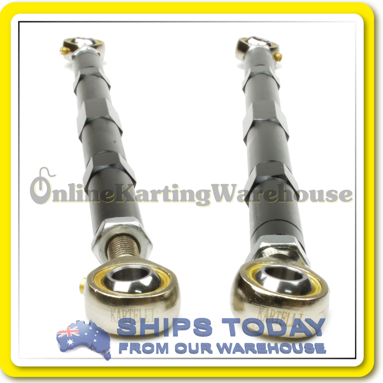 GO KART TIE RODS & KARTELLI ROD ENDS 235mm-285mm PROFESSIONAL 2 RODS, 4 ...