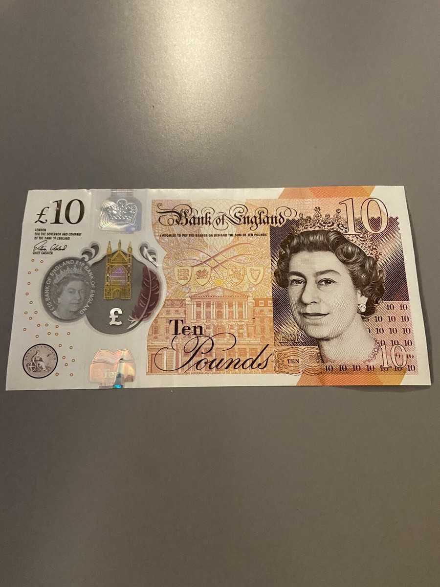 Image Of The New Plastic Ten Pound Sterling Note Stock