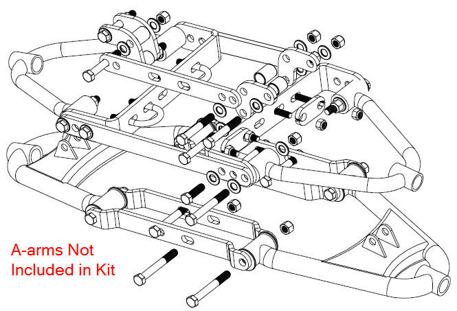 Honda TRX90 TRX 90 to 300EX Dual A-arms & Shocks Suspension Conversion ...