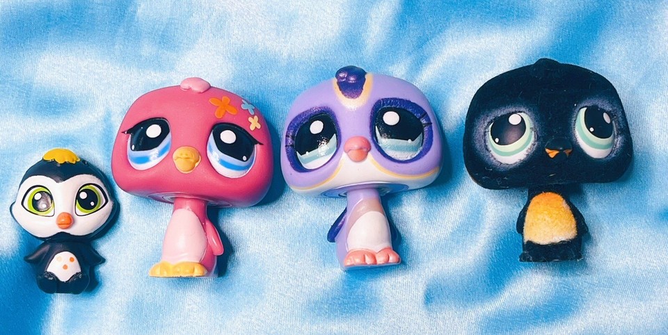 Authentic Littlest Pet Shop LPS 333 1085 1448 Purple Black Penguin Bird ...