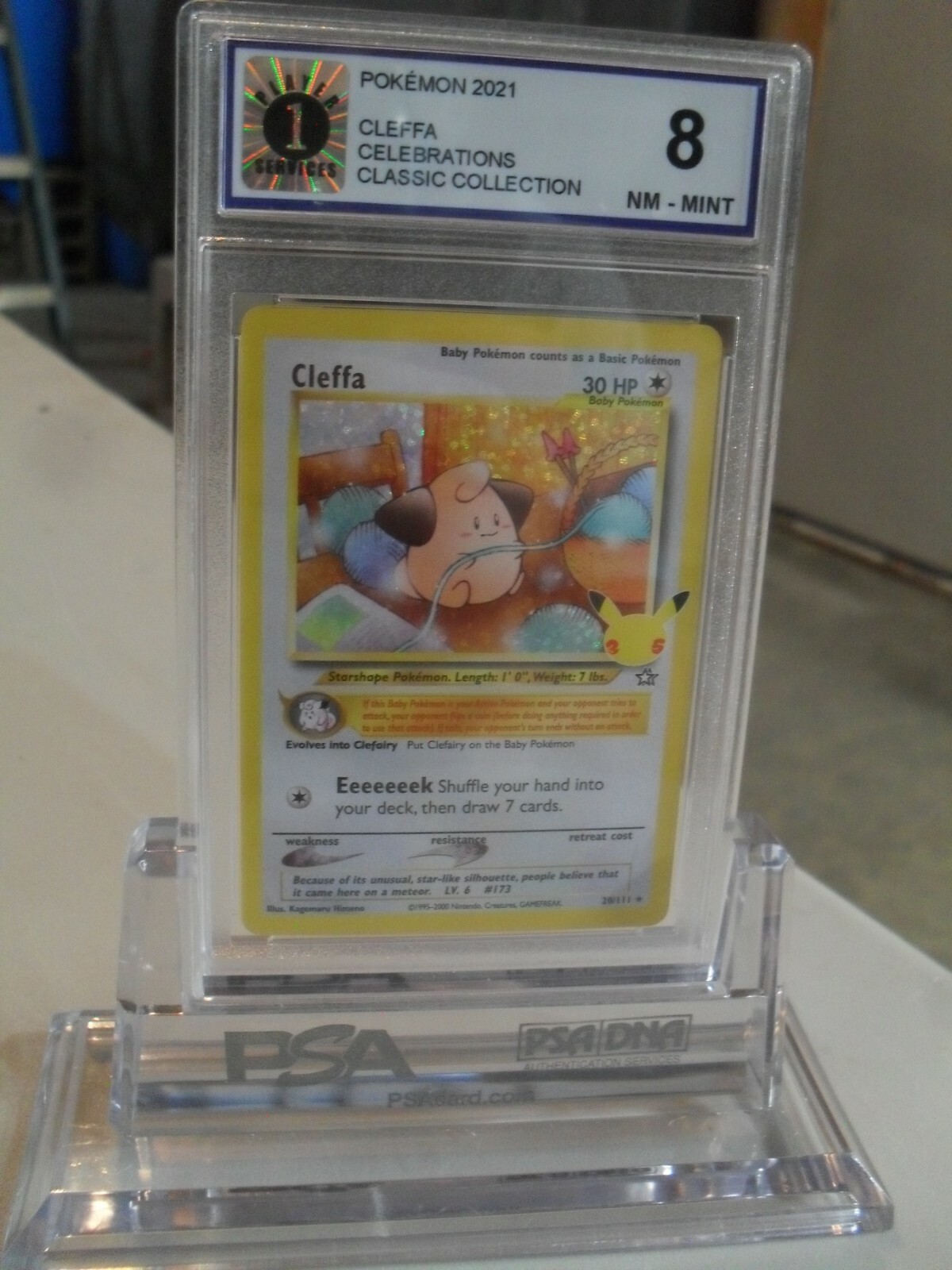 P1 Graded 8 Cleffa Celebrations 20/111 Neo Genesis Holo Rare Pokemon ...